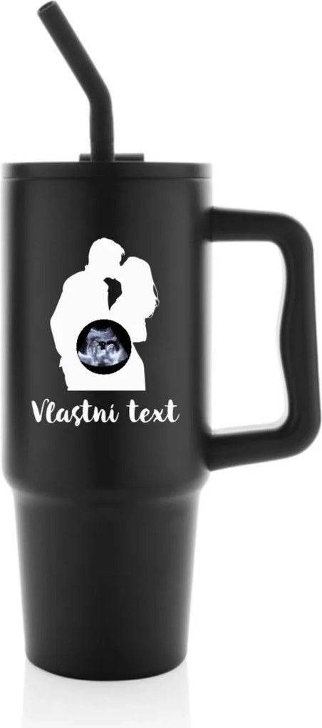 Personalizovaná termoska s barevným víčkem s párem a ultrazvukem
