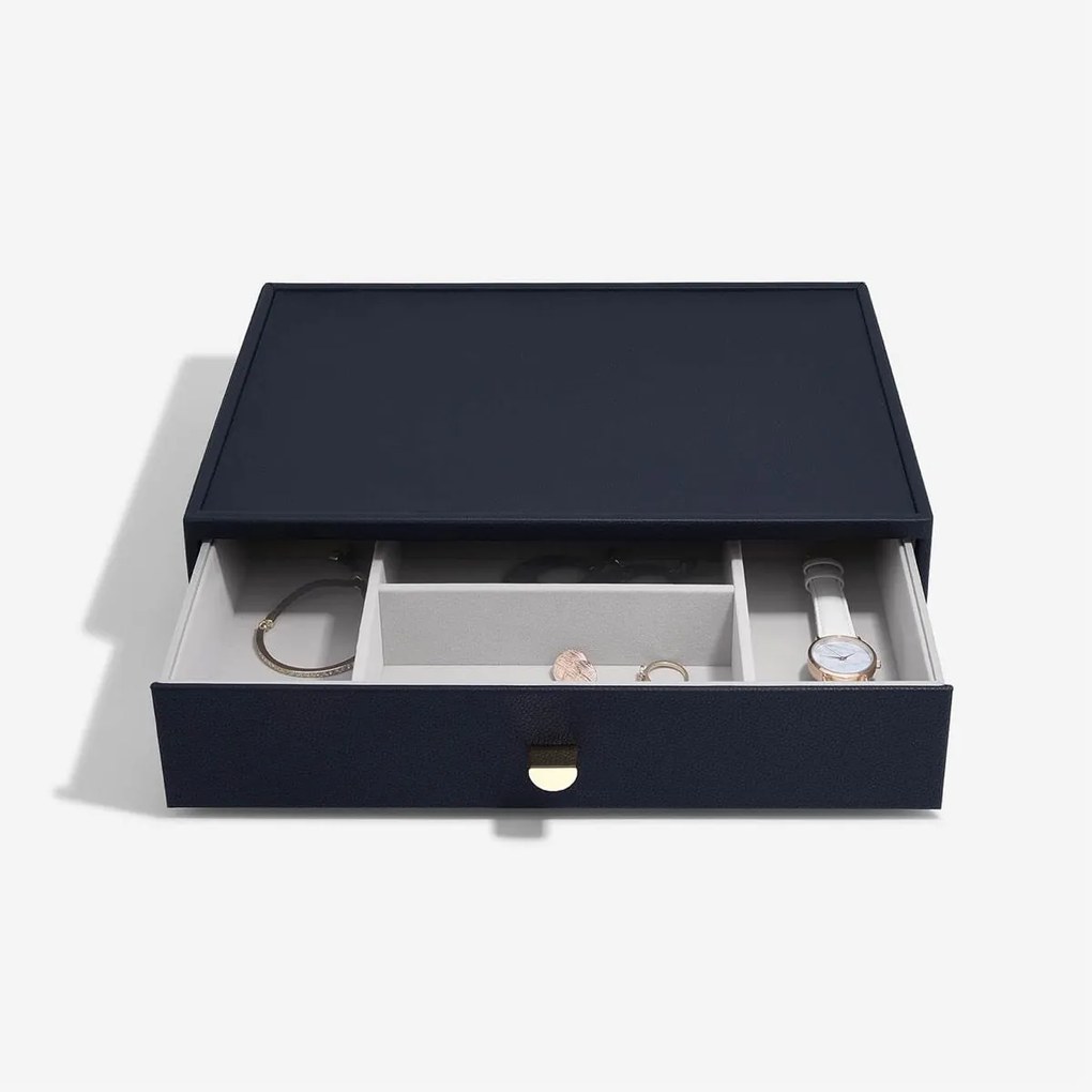 Stackers, Box se šuplíkem na šperky Navy Pebble Supersize Accessory Drawer  | tmavě modrá 75903