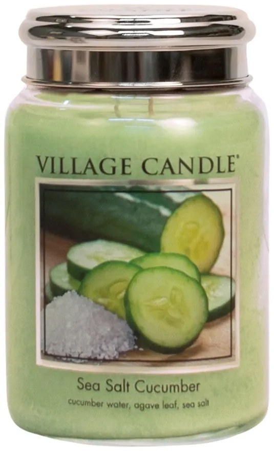Village Candle Vonná svíčka ve skle - Sea Salt Cucumber - Mořská svěžest, 26oz