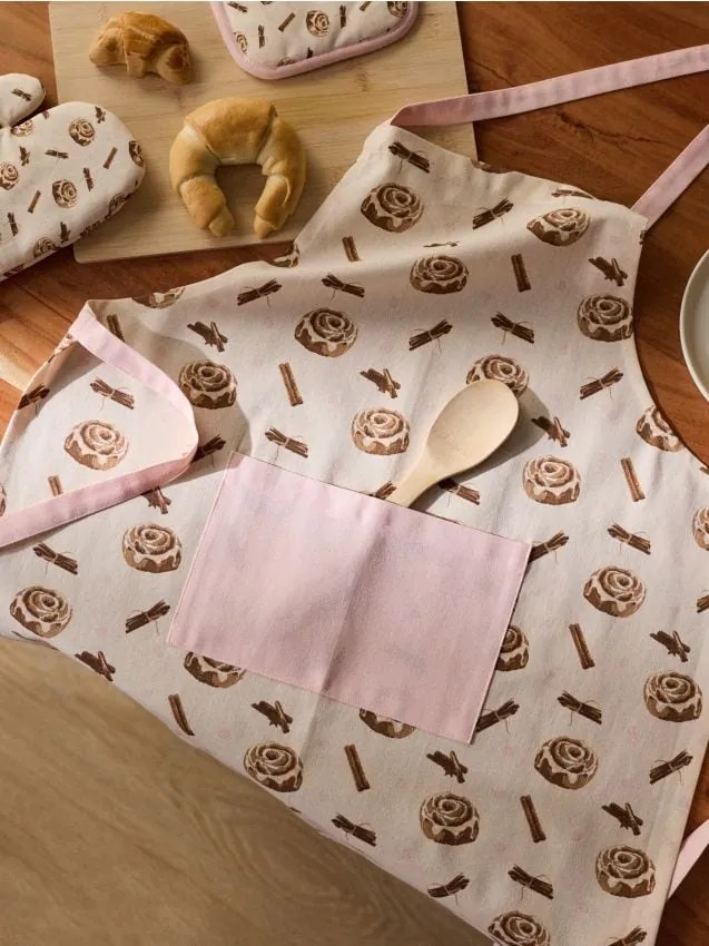 Sinsay - Kuchyňská zástěra s motivem sušenky a vanilky - krémová
