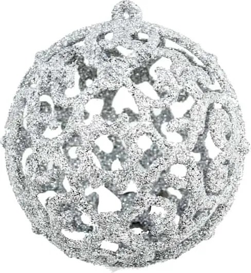 Sada vánočních baněk 100 kusů 3/4/6 cm stříbrná 245712