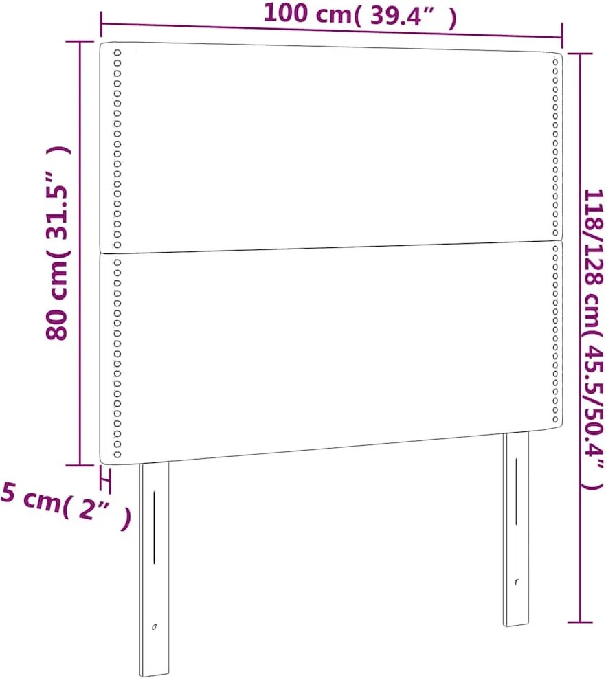 Čelo postele s LED černé 100x5x118/128 cm samet 3122328