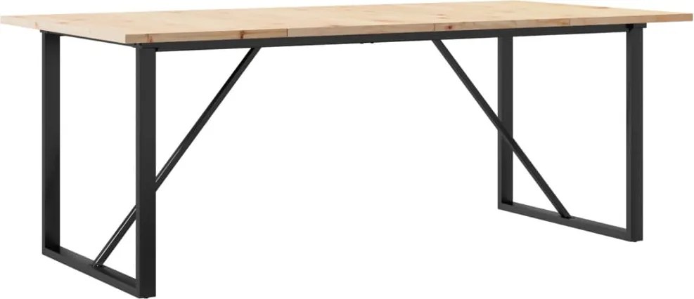 Jídelní stůl s O rámem 200x100x75,5 cm borové dřevo a ocel 3282745