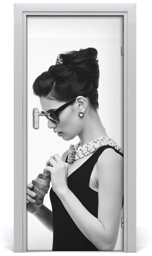 Fototapeta na dveře žena brýle 75x205 cm