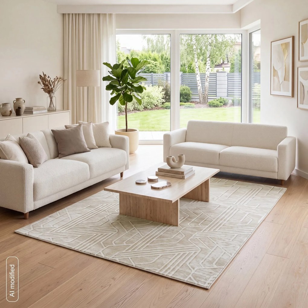 Koberec Print2, 80x140 cm, béžový
