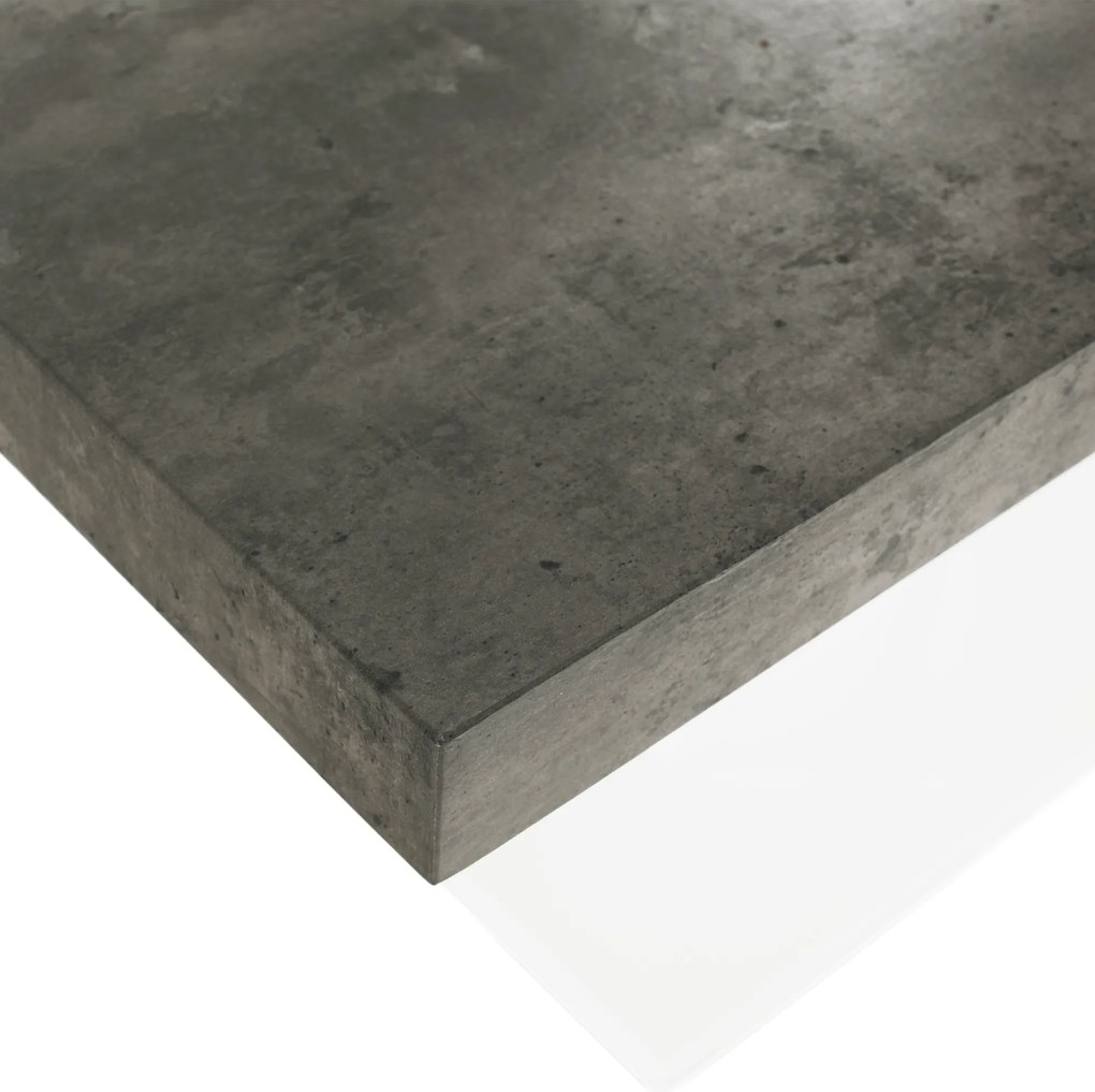 Jídelní stůl, beton / bílá matná, 138x90 cm, BOLAST