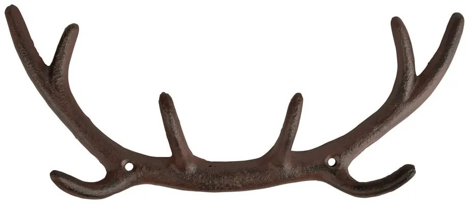 Hnědý kovový nástěnný věšák Antlers – Esschert Design