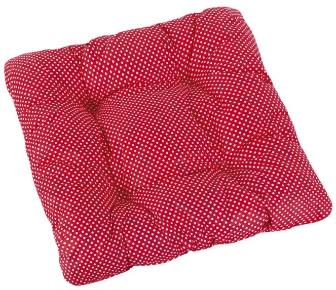 Bellatex sedák prošívaný Adéla 40x40 cm puntík červenobílý
