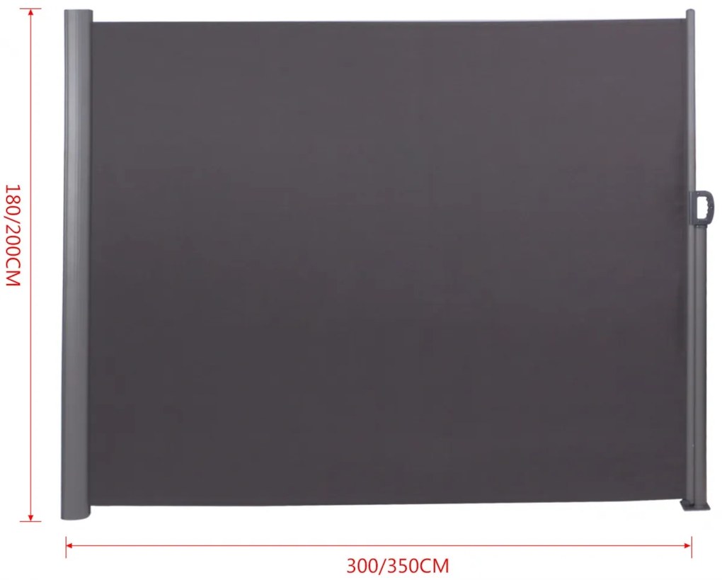 Boční markíza Lovington - 180 x 300 cm, hliník antracit