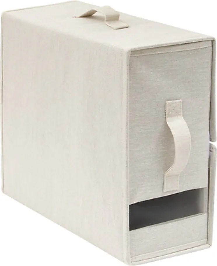 5Five® Lněný úložný skládací box na ložní prádlo, skládací 40,5 x 15,5 x 31,5 cm - 2ks
