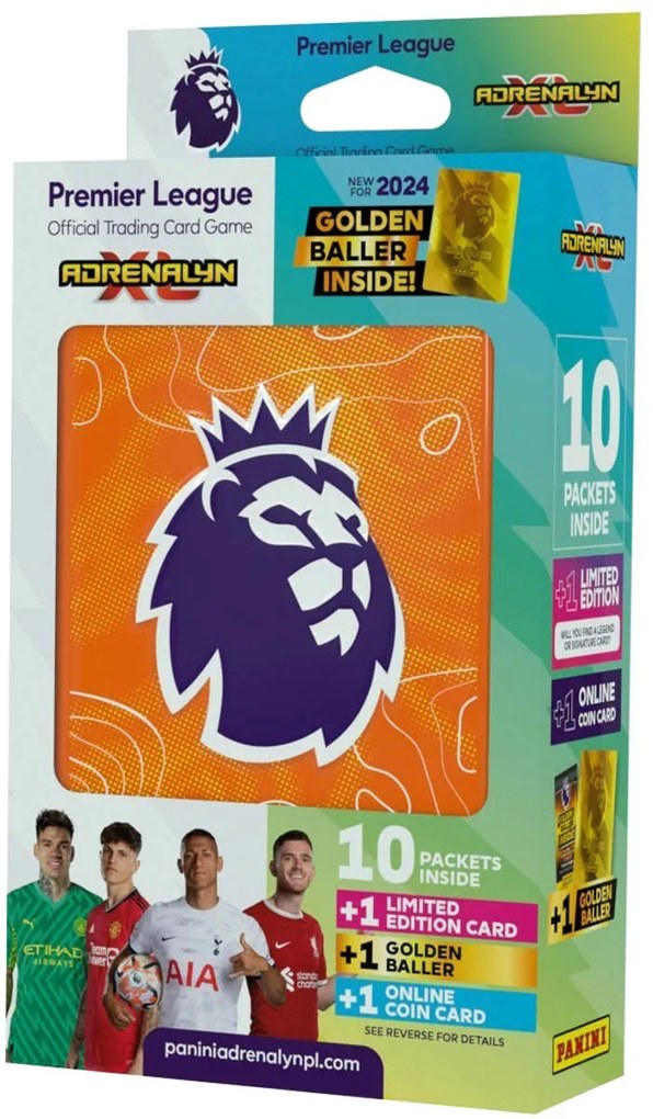 _Ostatní 1_ PANINI PREMIER LEAGUE 23/24 Sběratelské karty Adrenalyn XL 10x booster plechovka 6746