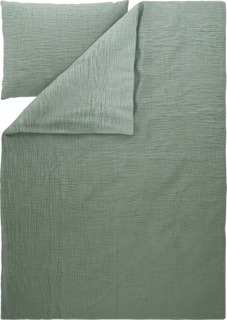 Livarno® Mušelínové ložní povlečení, 140 x 200 cm, 70 x 90 cm (zelená)