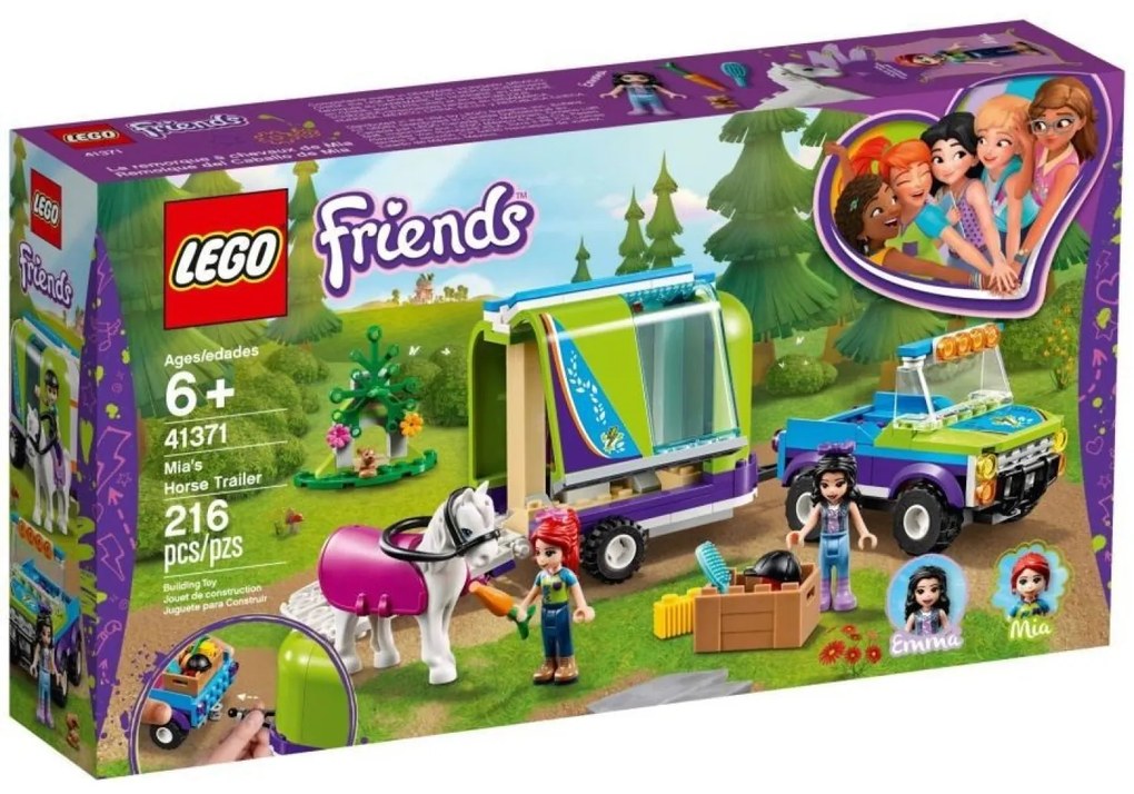 Lego stavebnice lego friends 41371 mia a přívěs pro koně