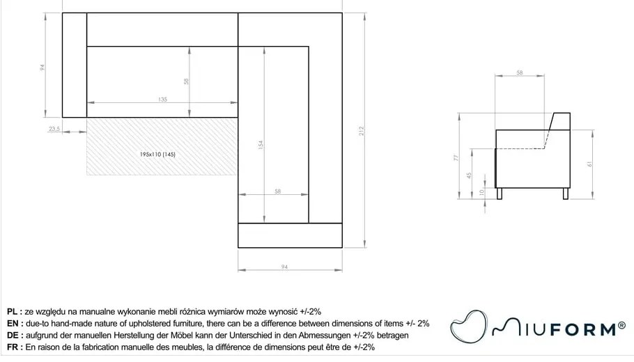 Šedá rozkládací/s úložným prostorem rohová pohovka (pravý roh/do L) Classy Sophie – Miuform