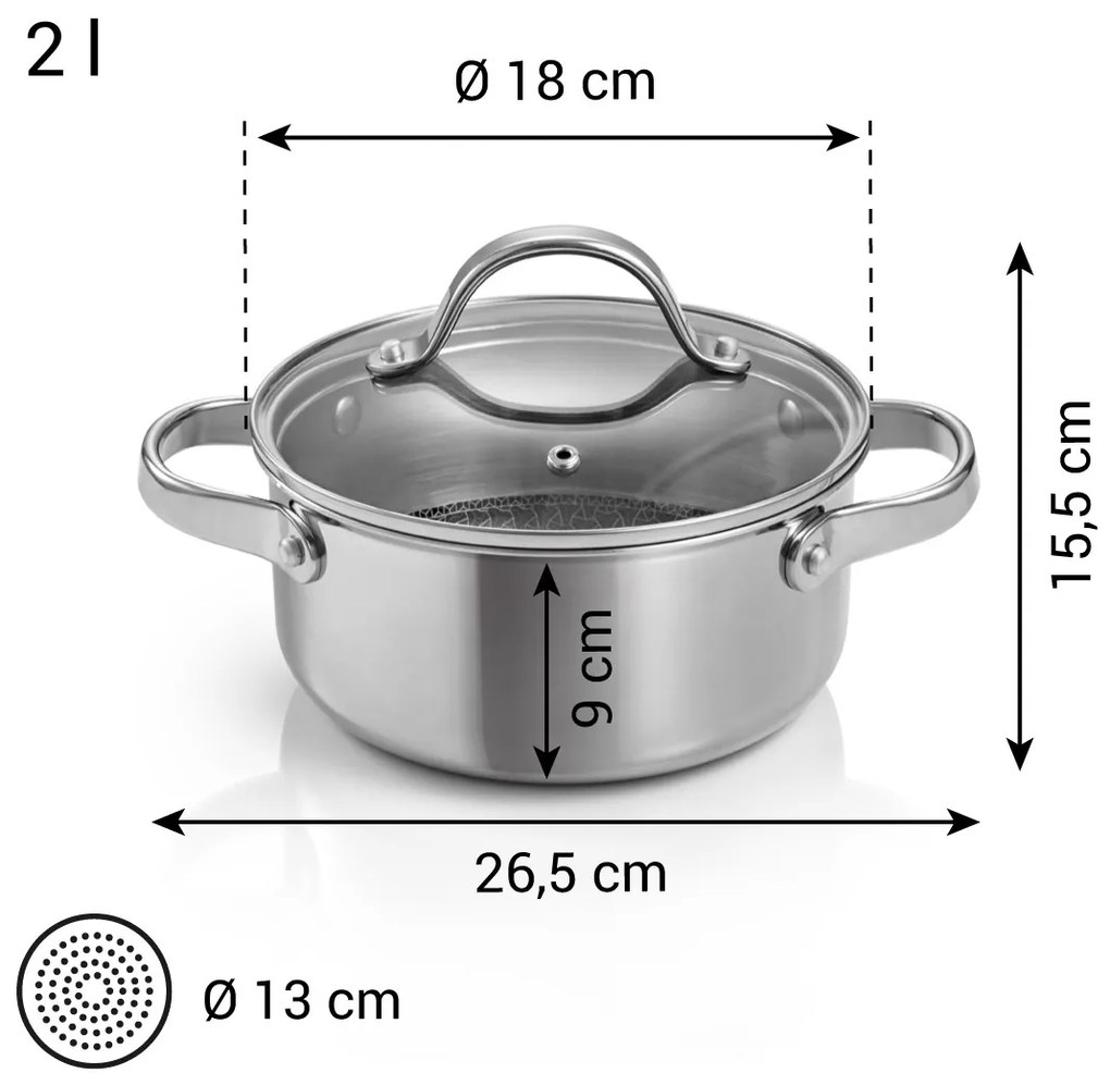 Kastrol SteelCRAFT s poklicí ø 18 cm, 2,0 l