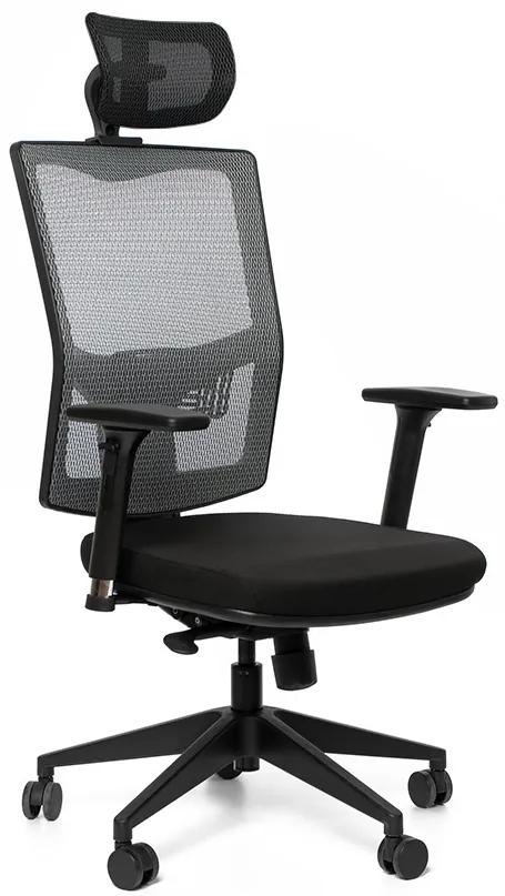 Kancelářská židle X5 černá E1/šedá G51/černá G52 4M F černý plast s podhlavníkem