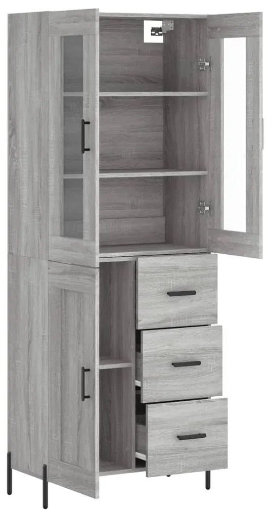 Skříň highboard šedá sonoma 69,5 x 34 x 180 cm kompozitní dřevo - Default Title