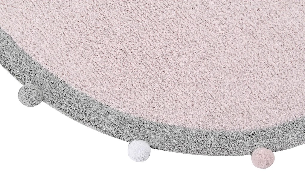 Lorena Canals, Přírodní koberec, ručně tkaný Bubbly Soft Pink, 120x120 (průměr) kruh, růžová, dětský pokoj
