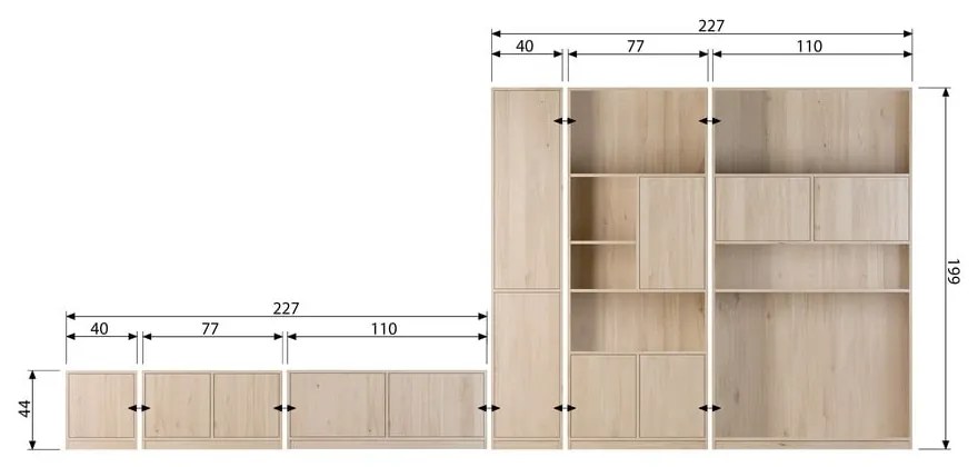 Modulární skříňka v dekoru dubu v přírodní barvě 40x44 cm Modulair – vtwonen