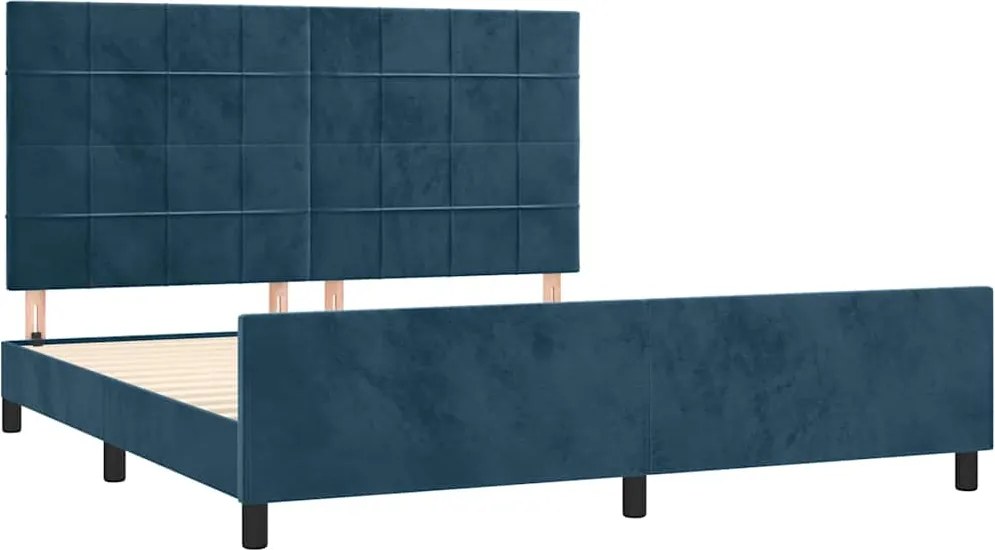 Rám postele bez matrace tmavě modrý 160x200 cm samet 3125767