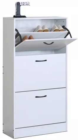 Botník do předsíně bílý 3 přihrádky  ABO-G1016 WT