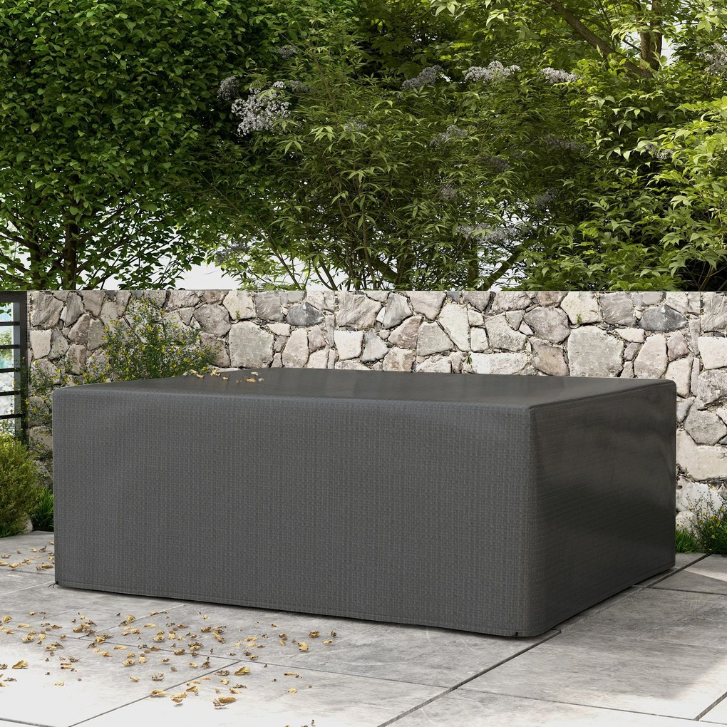 Outsunny Ochranný Kryt na Zahradní Nábytek, Ochranný Kryt Proti UV, Vysoce Odolný Polypropylen, Kryt na Zahradní Stůl, 235 x 190 x 90 cm, Šedý