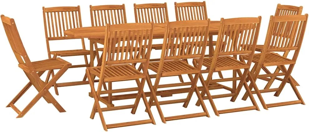 11dílný zahradní jídelní set 220x90x75cm masivní akáciové dřevo 3086977