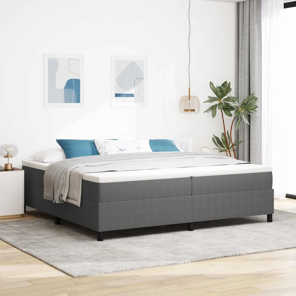 Rám platformy Světle šedá 200 x 200 cm Žebrovaná látka 3337427