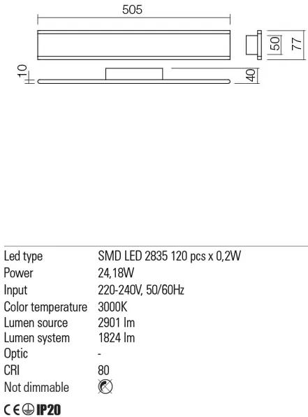 Redo Nástěnné LED svítidlo Rail, ø50,5cm Barva: Bílá