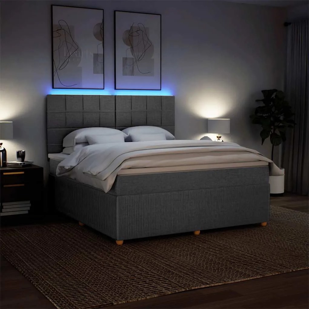 Box spring postel s matrací tmavě šedá 180x200 cm textil 3294436