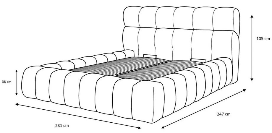 Zelená čalouněná dvoulůžková postel s úložným prostorem s roštem 180x200 cm Mont Blanc – Bobochic Paris