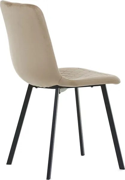 Elegantní jídelní židle NOX – cappuccino samet, černý kov Autronic