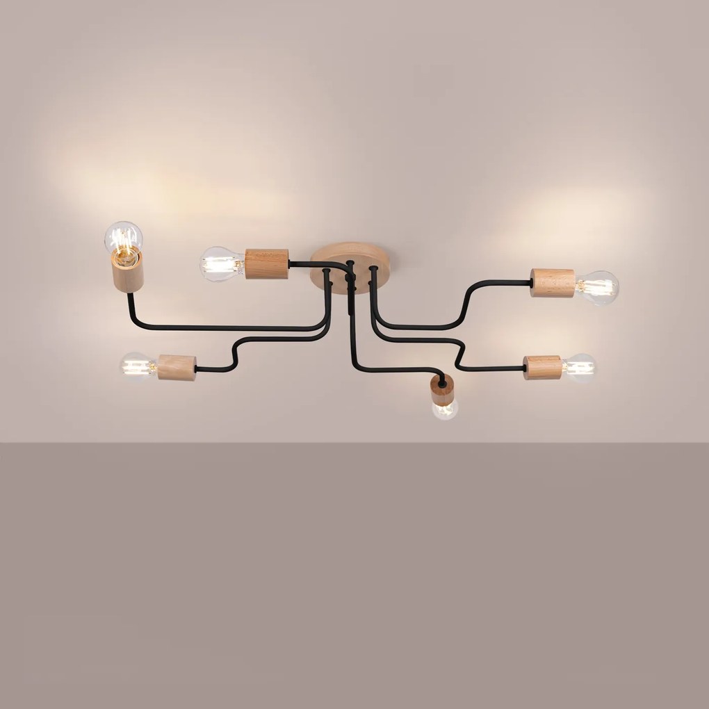 Sollux Lighting Lustr TIMBO 6 černý