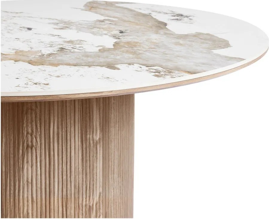 Kulatý jídelní stůl s deskou v dekoru mramoru ø 140 cm Athens – House Nordic