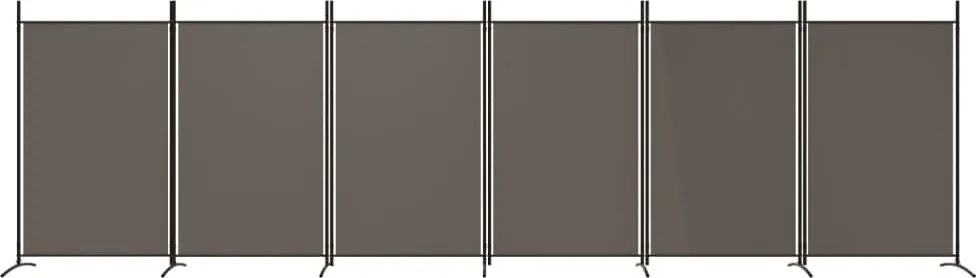 vidaXL 6dílný paraván 520x180 cm textil [350273] Barva: Hnědá