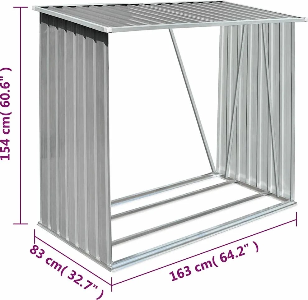 vidaXL Zahradní kůlna na dříví pozinkovaná ocel 163x83x154 cm [47091] Barva: Zelená