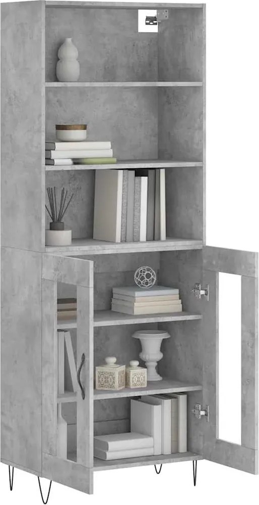 Skříň highboard betonově šedá 69,5x34x180 cm kompozitní dřevo 3189313