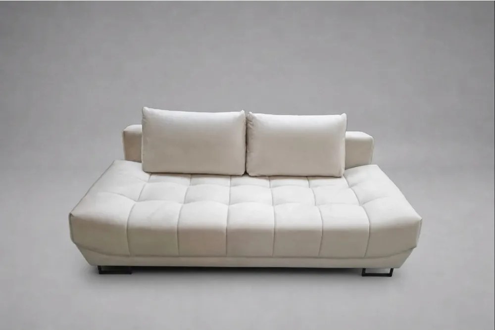 Béžová sametová rozkládací/s úložným prostorem pohovka 215 cm Cirrus - II. jakost – Windsor & Co Sofas