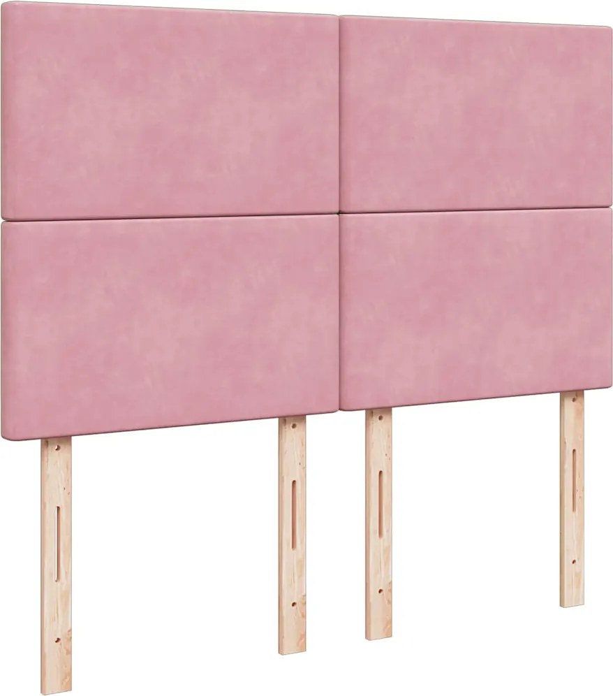 Box spring postel s matrací růžová 140x190 cm samet 3292333
