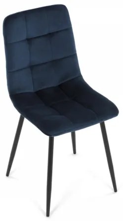 Jídelní židle modrá sametová látka, kovové nohy černé CT-281 BLUE4