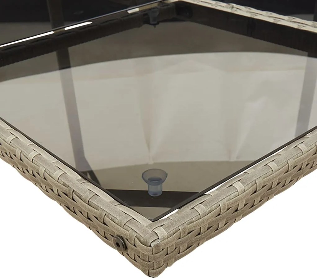 13dílný zahradní jídelní set s poduškami šedý polyratan 3277891