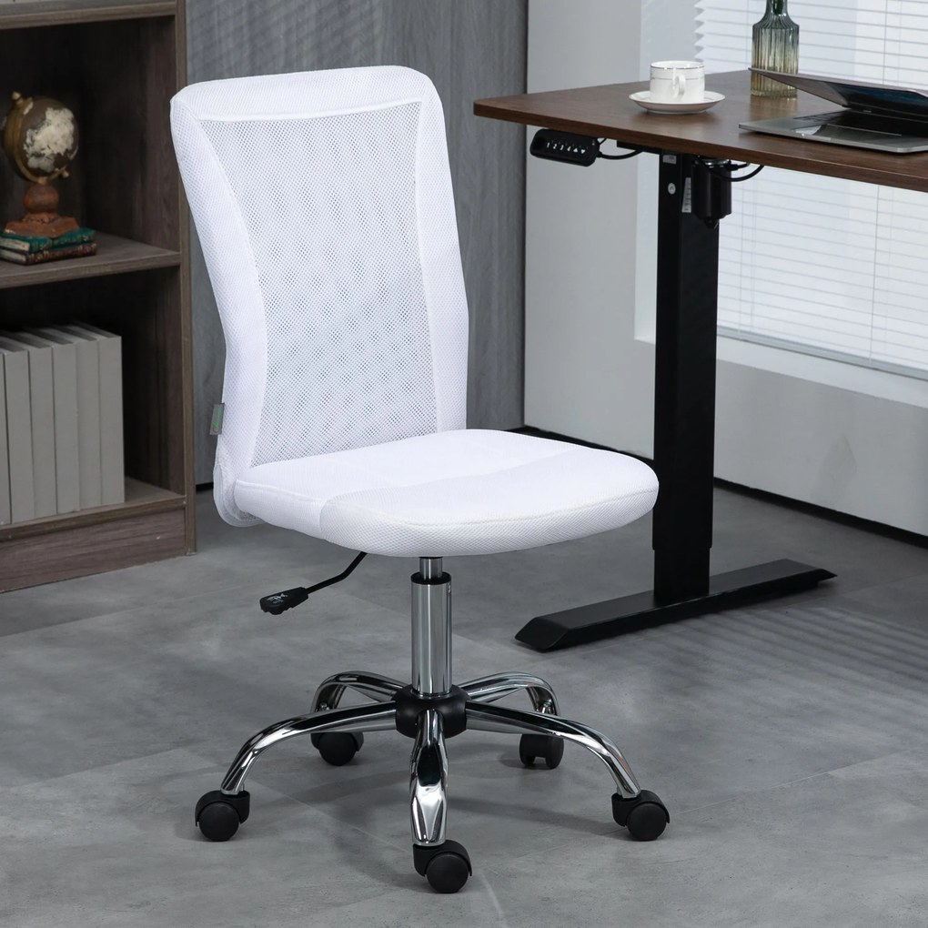 Vinsetto Ergonomická kancelářská židle s nastavitelnou výškou, manažerská židle, 360° otočná, bílá síťovina