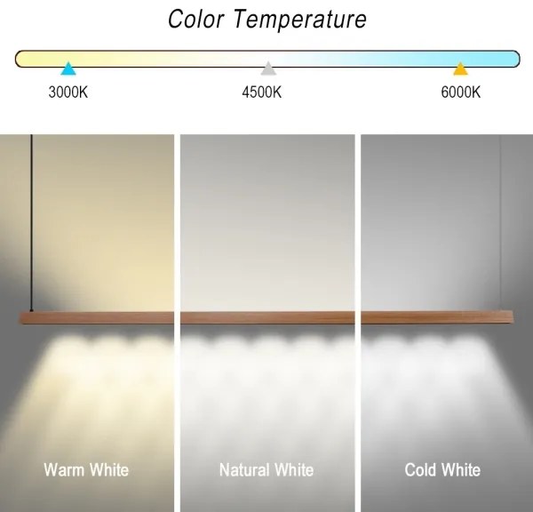 Immax NEO 07305L - LED Stm lustr na lanku MADEIRA 44W/230V Wi-Fi Tuya 202 cm dub