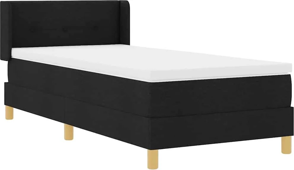 Postel s boxspringem s čelo Černá 200 x 90 cm textil 3341274