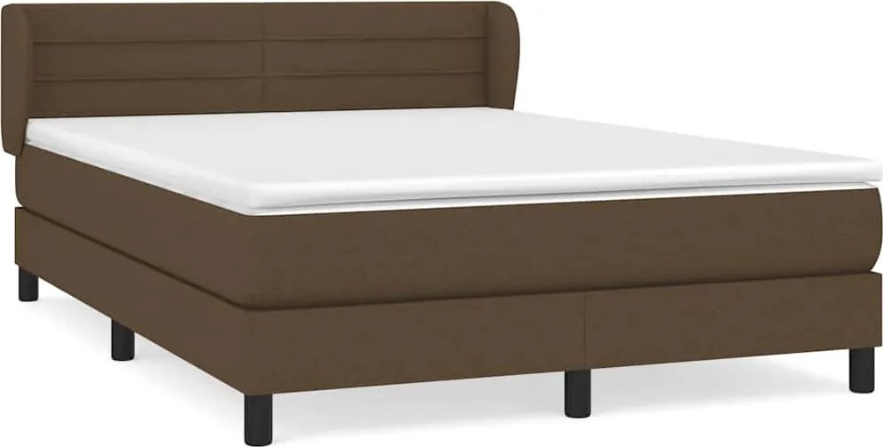 Box spring postel s matrací tmavě hnědá 140x200 cm textil 3126328