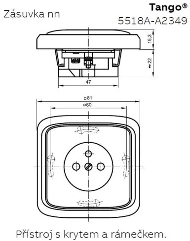 ABB Tango zásuvka slonová kost 5518A-A2349 C
