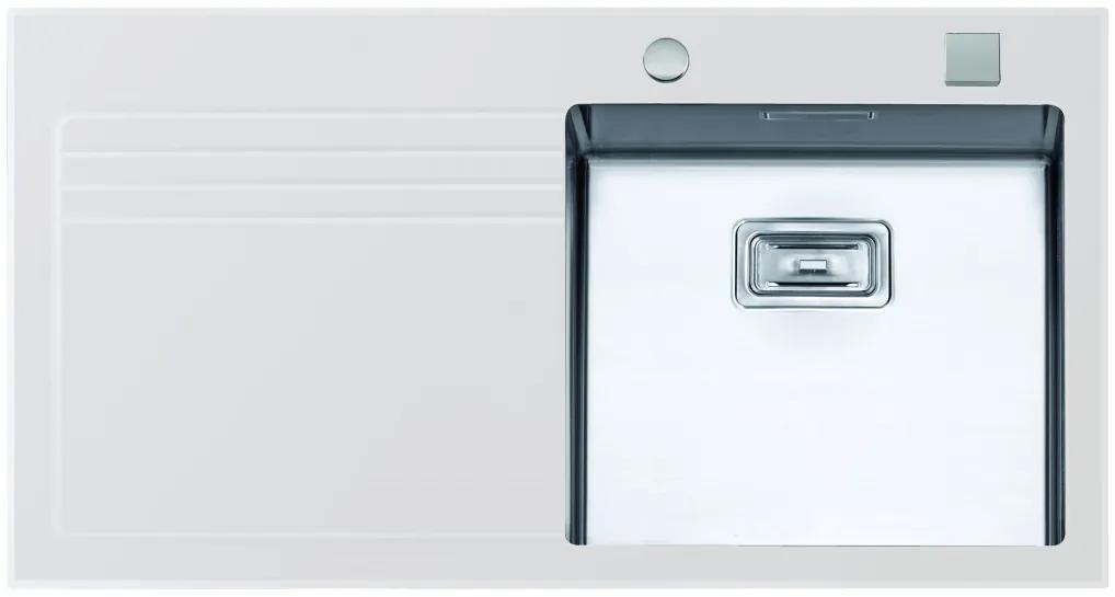 Sinks GLASS 1000 bílý pravý 1,2mm (RDGLK1005302WP) Sinks