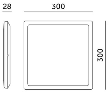 LED Koup. svítidlo se senzorem NIVERA LED/24W/230V IP54 30x30 cm černá + DO