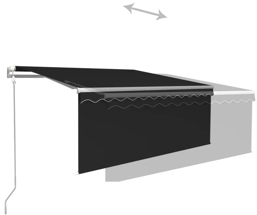 vidaXL Marketos Automatická zatahovací markýza s roletou 3 x 2,5 m antracitová