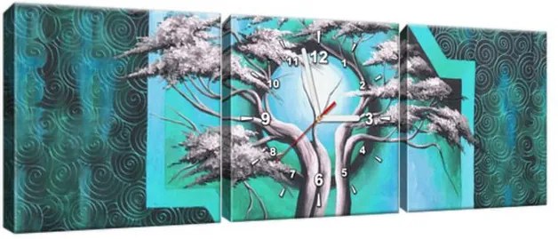Tištěný obraz s hodinami Mohutný strom o půlnoci 90x30cm ZP4069A_3A